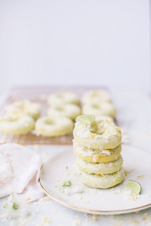 Baked Coconut Donuts with a Key Lime Glaze | Lark & Linen Interior ...